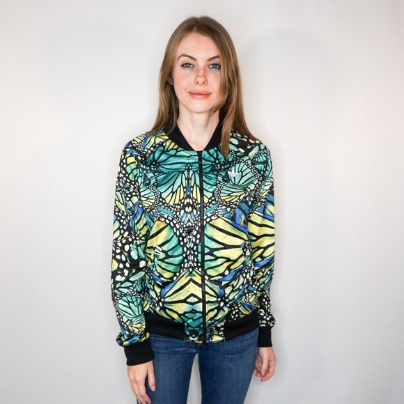 adidas | Jackets & Coats | Adidas Originals Butterfly Print Bomber ...